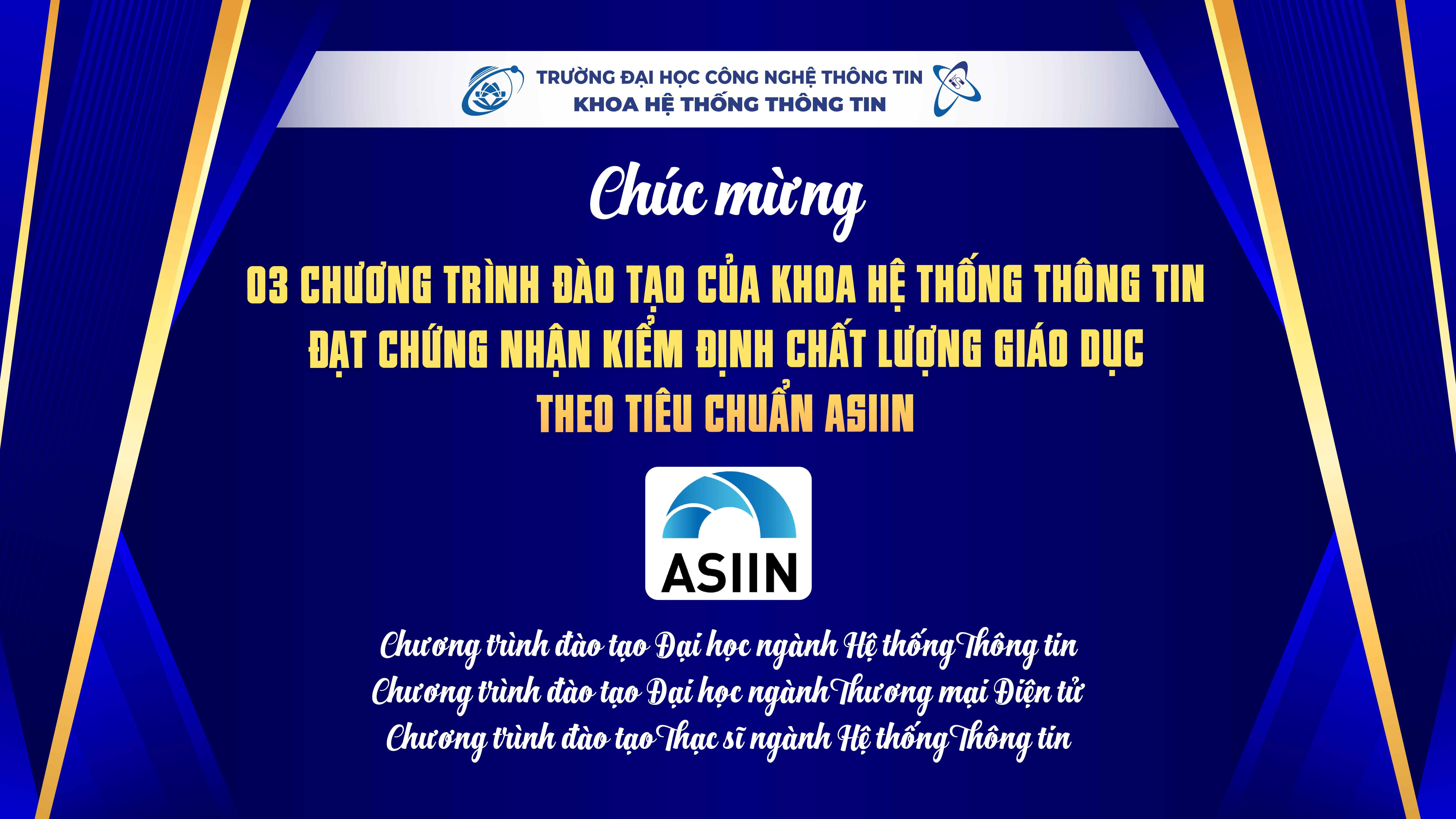 Chúc mừng 03 chương trình đào tạo của Khoa HTTT đạt kiểm định chất ...