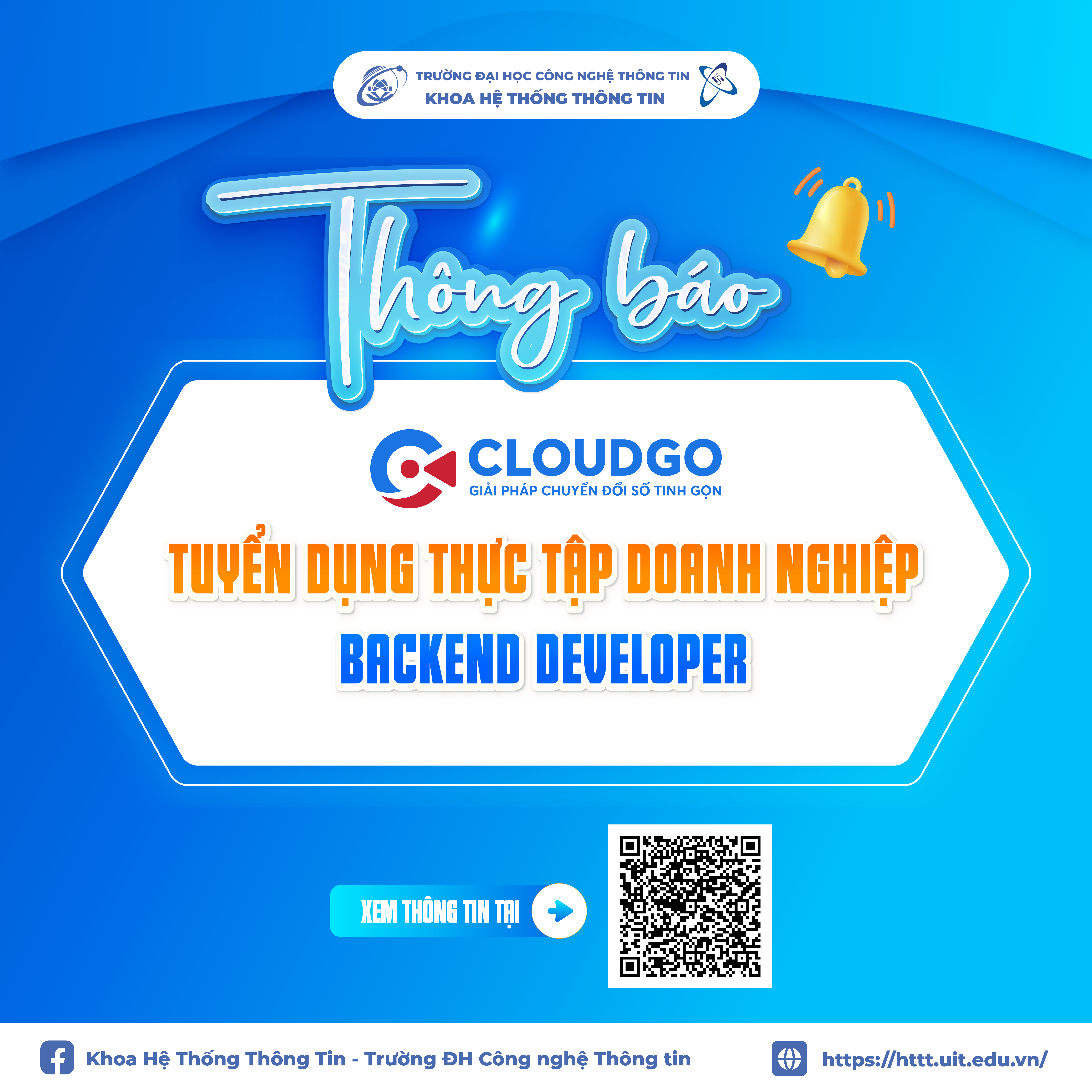 Công ty TNHH Công nghệ CloudGO tuyển dụng BACKEND DEVELOPER | Khoa Hệ thống thông tin