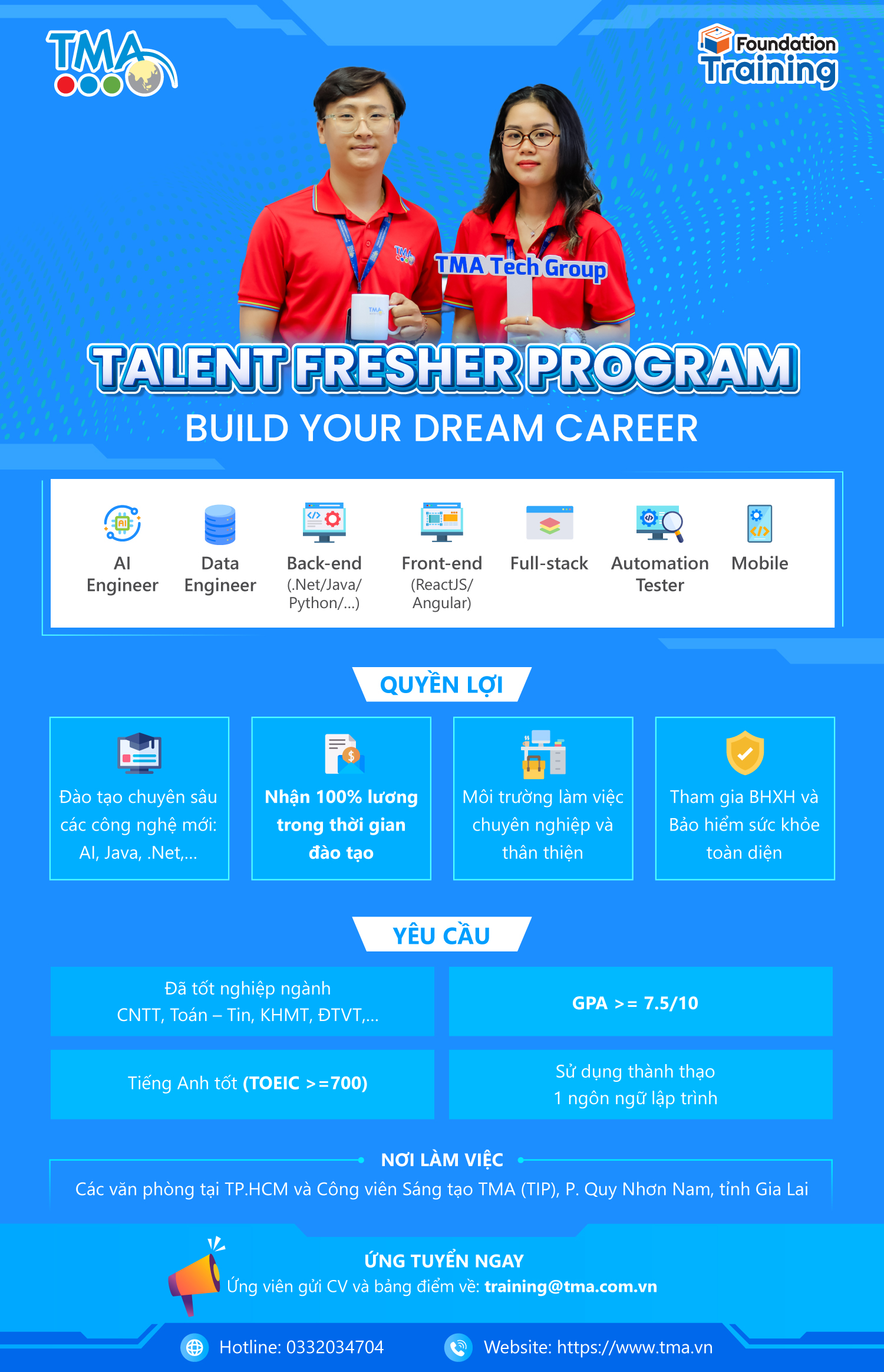 Chương trình Talent Fresher Program 2025 – TMA Tech Group tuyển dụng kỹ ...
