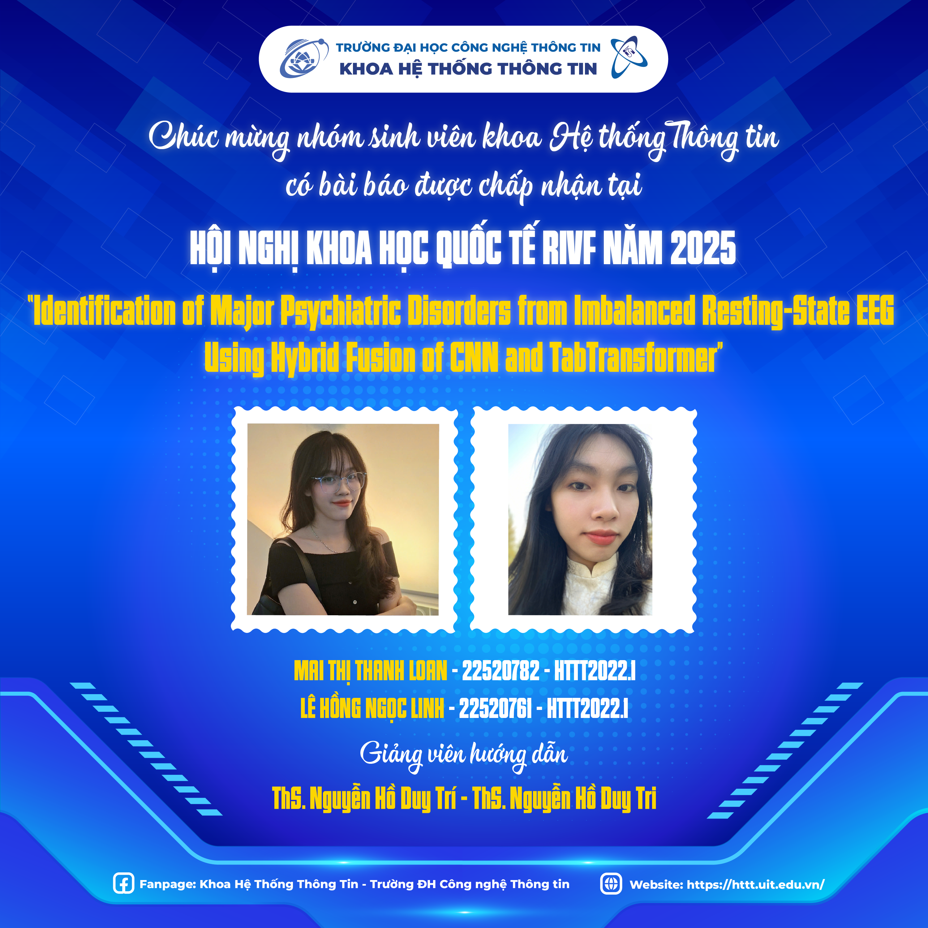 Chúc mừng nhóm sinh viên HTTT2022.1 có bài báo được chấp nhận tại Hội ...